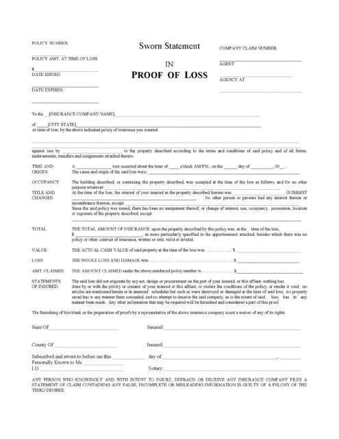 Homeowners' Insurers Must Furnish Blank Proof Of Loss Forms Within 60 ...